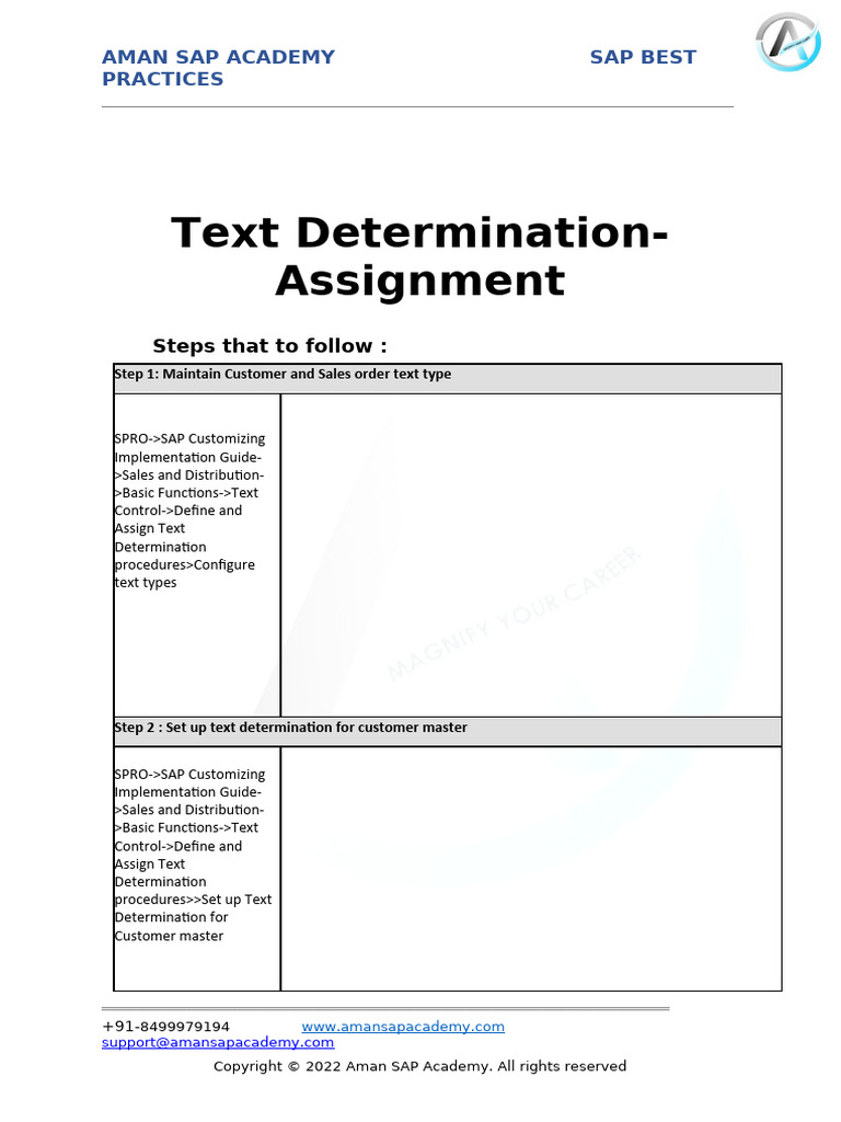 SAP Text and Route Determination Guide | PDF