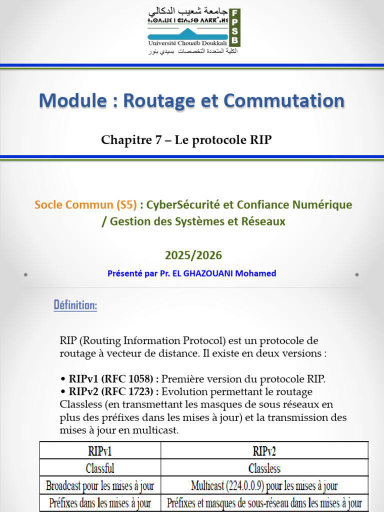 Comprendre le protocole RIP en réseau | PDF | I Pv6 | Routage