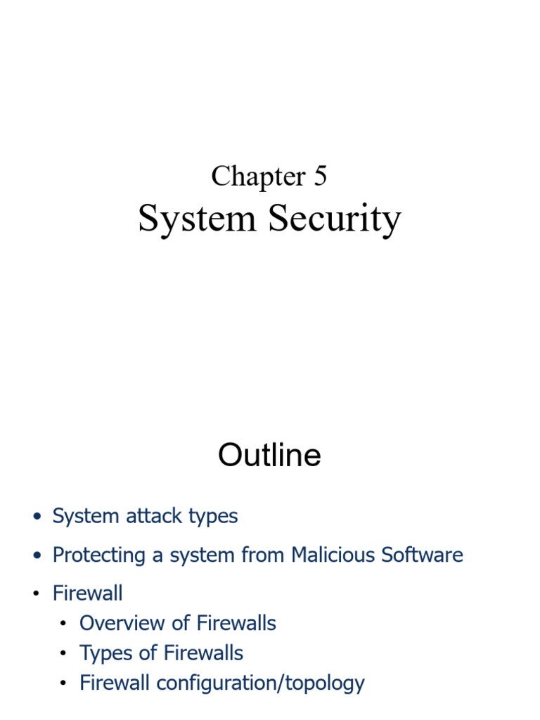 Chapter 5 System Security | PDF | Computer Virus | Firewall (Computing)