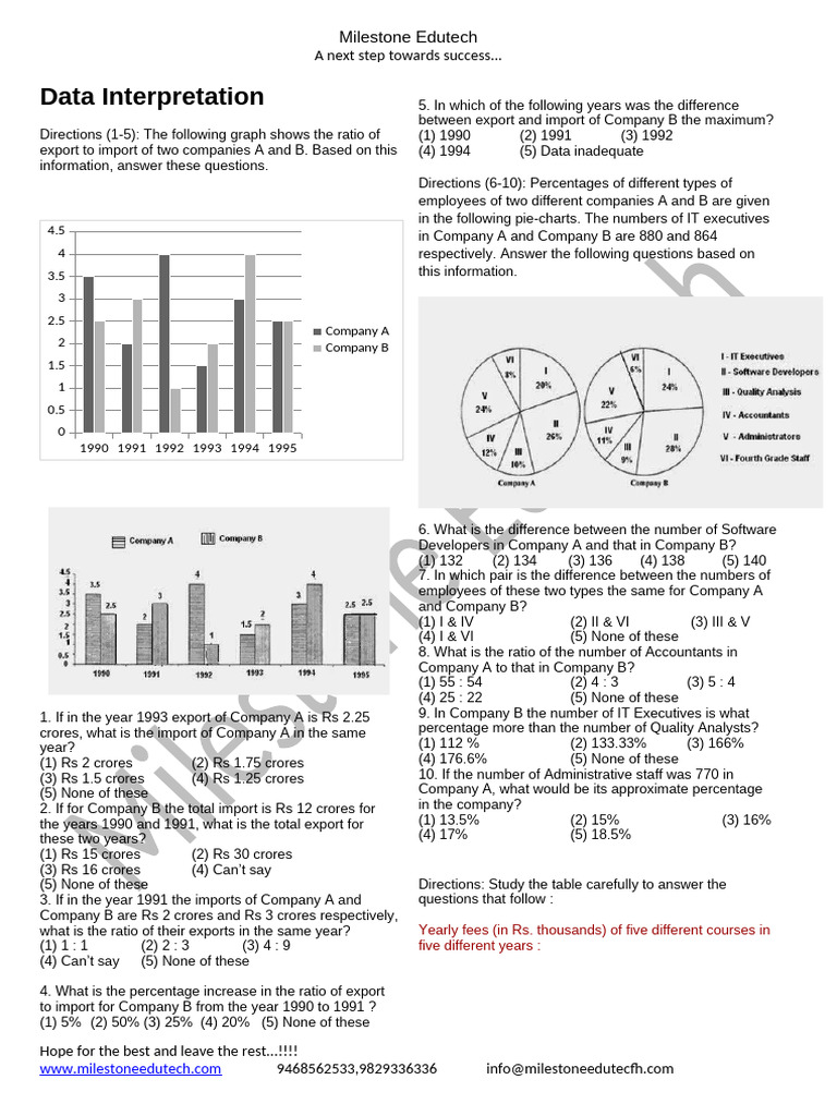 Data Interpretation Questions and Answers | PDF