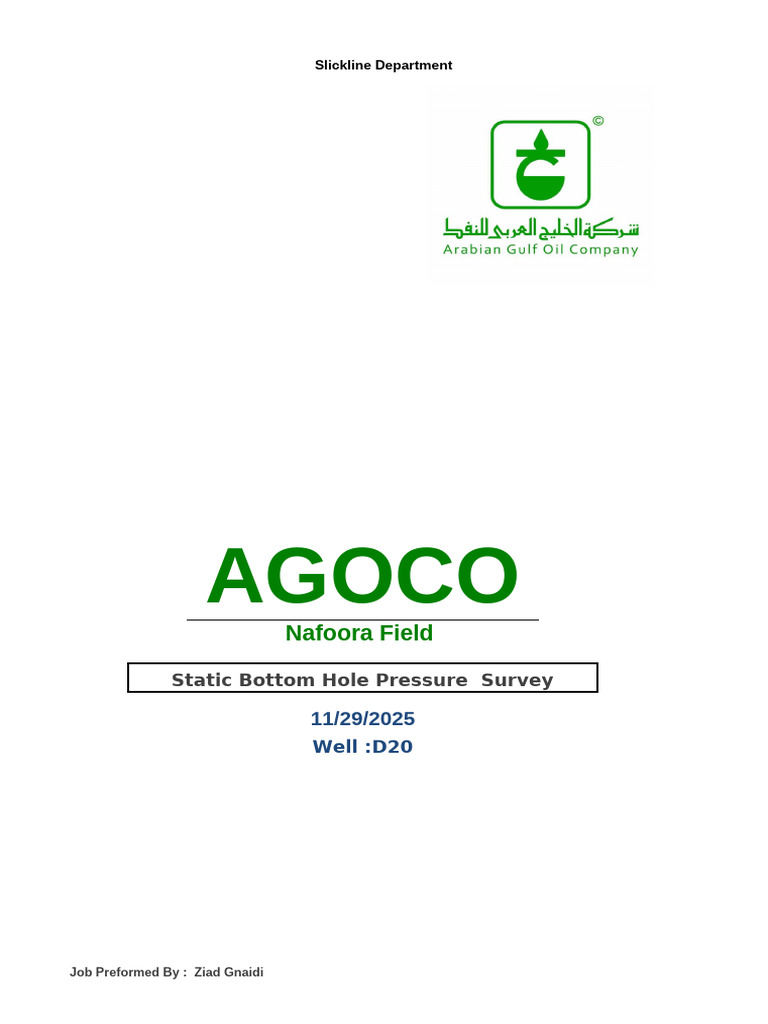 Static Bottom Hole Pressure Survey D20 | PDF | Pressure | Thermodynamic ...