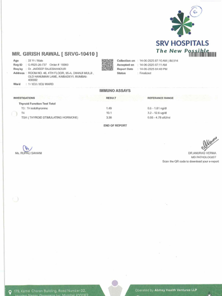 Dignosis Blood Report | PDF