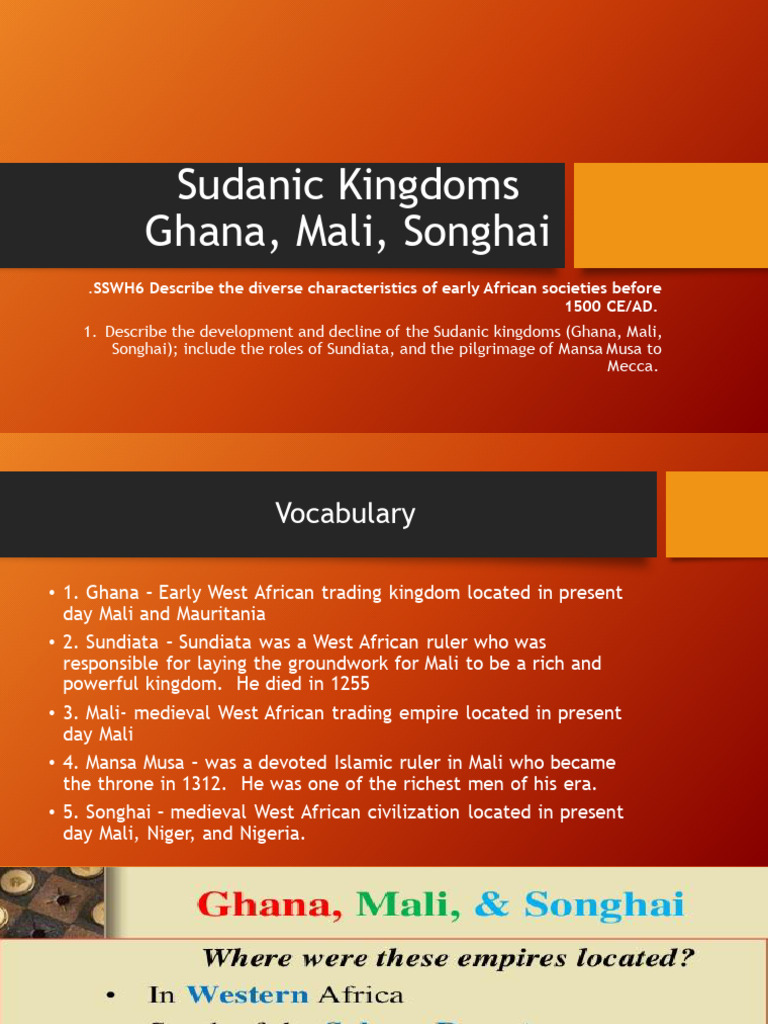 Early African Kingdoms Ghana Mali and Songhai-2 | PDF | West Africa ...