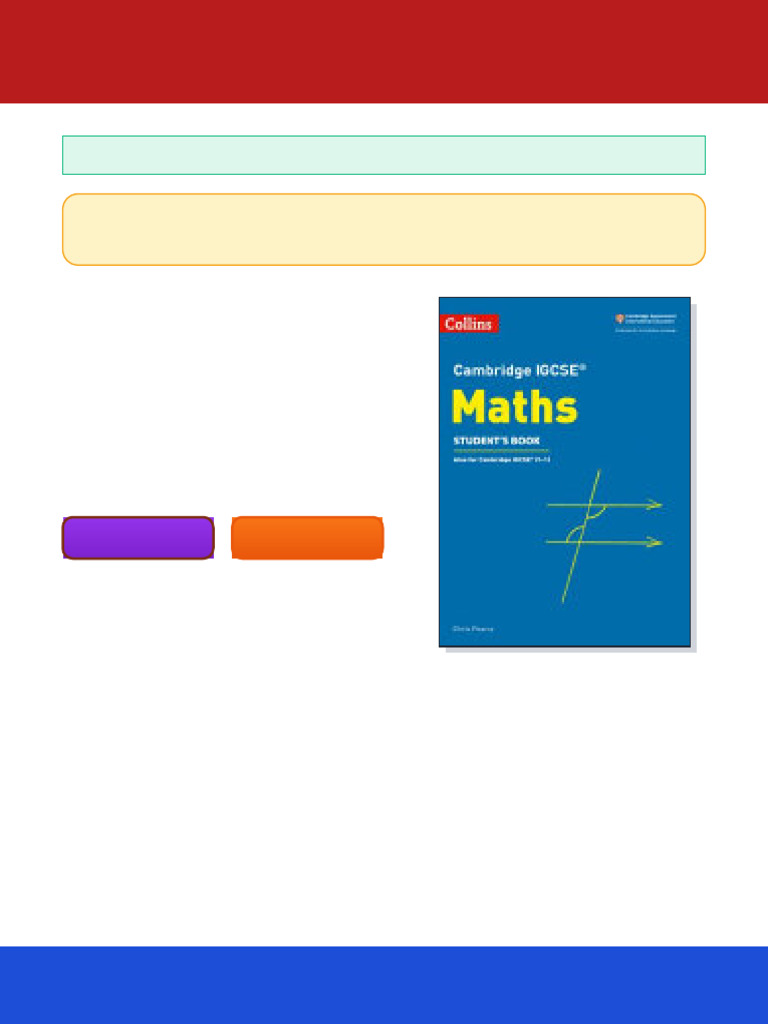 Cambridge IGCSE® Maths Student Book (Cambridge International Examinations) Third Edition ...