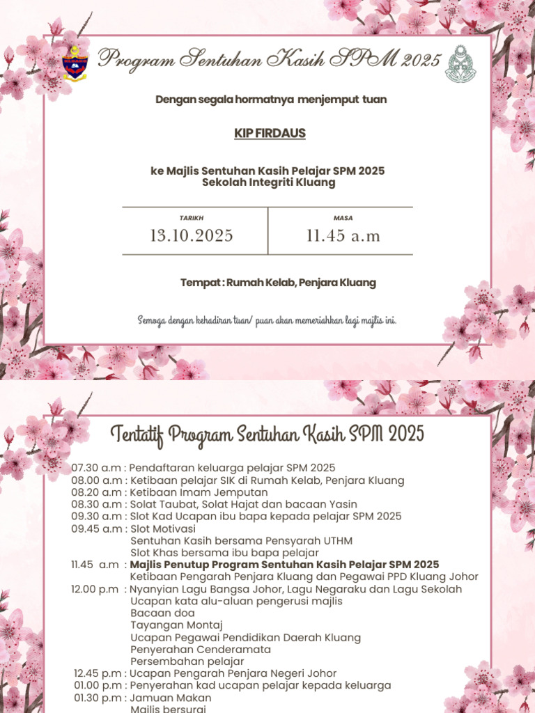 Kad Majlis Sentuhan Kasih 2025.PDF | PDF