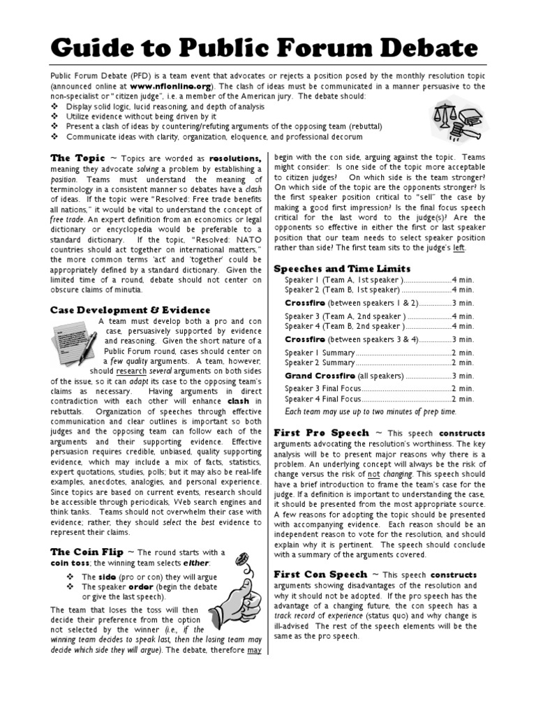 Guide To Public Forum Debate | PDF | Career & Growth | Politics