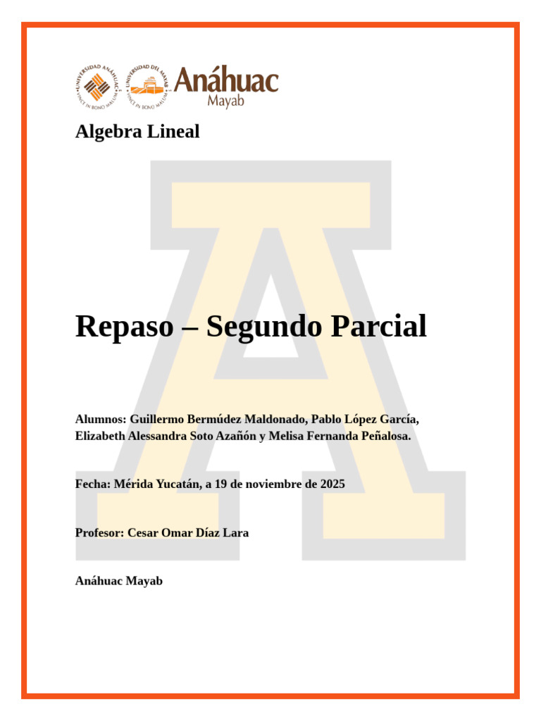 Algebra Lineal Portada | PDF
