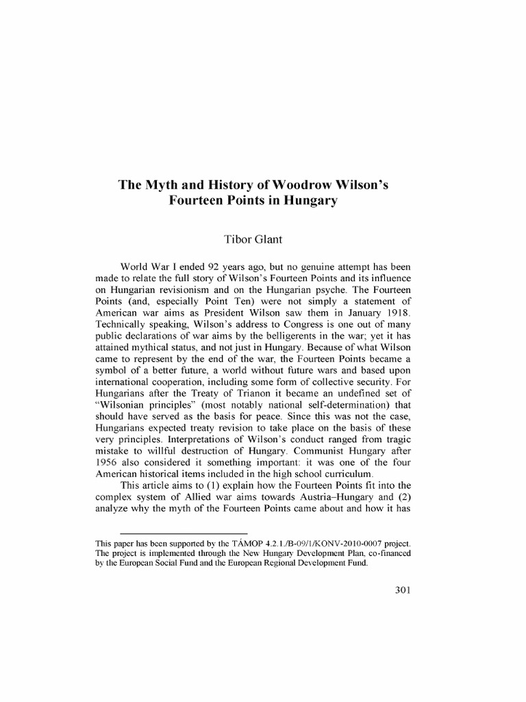 Wilson's Fourteen Points and Hungary's Revisionism | PDF | Austria ...