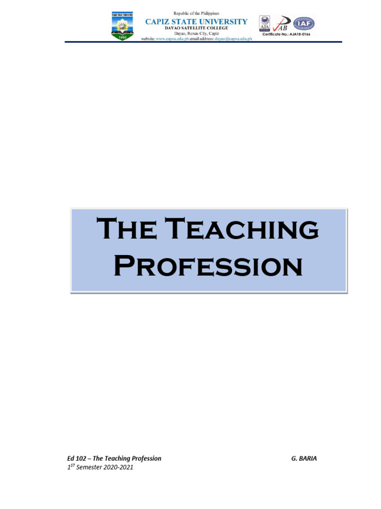 Understanding the Teaching Profession | PDF | Teachers | Allah