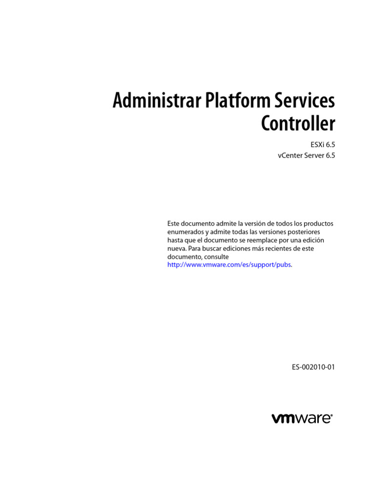 Guía de Administración de Platform Services Controller | PDF ...