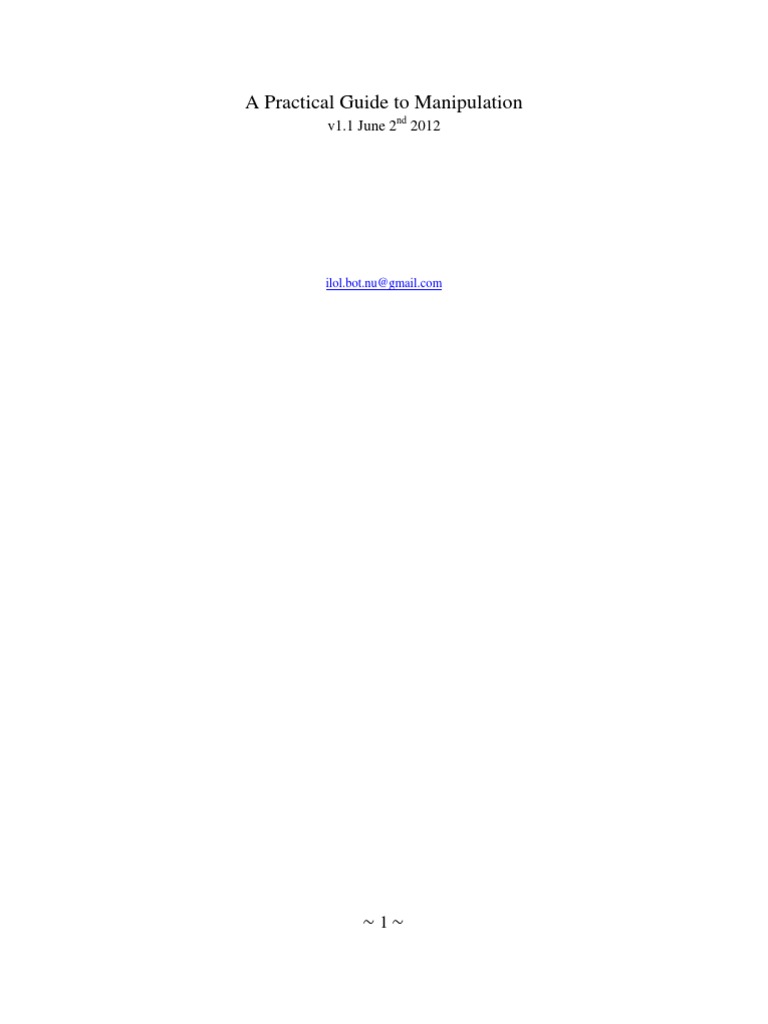 A Practical Guide To Manipulation | PDF | Psychological Manipulation ...