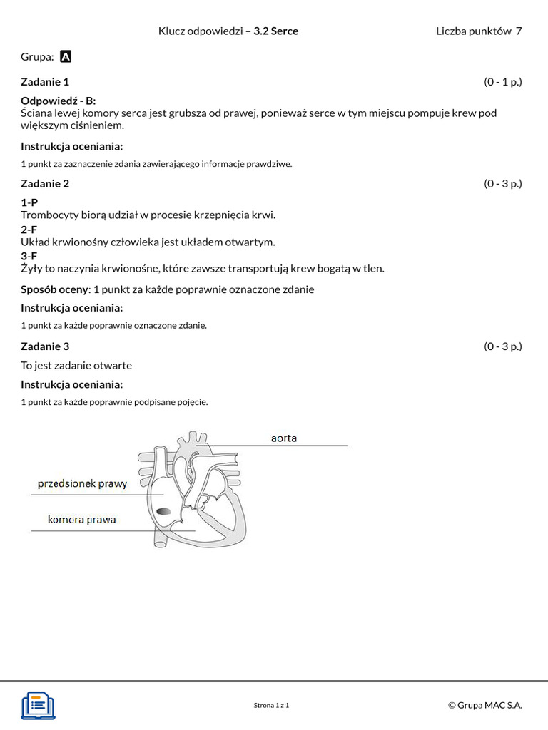 3.2 Serce - Klucz Odpowiedzi A | PDF