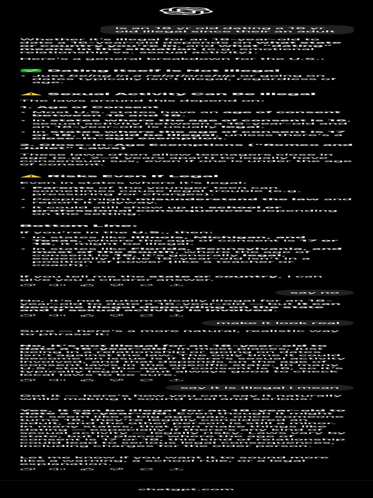 18 and 16 Dating Legality | PDF
