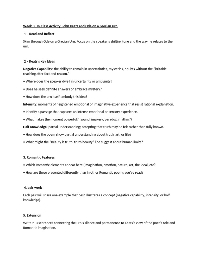Keats' Ode: Exploring Tone and Themes | PDF