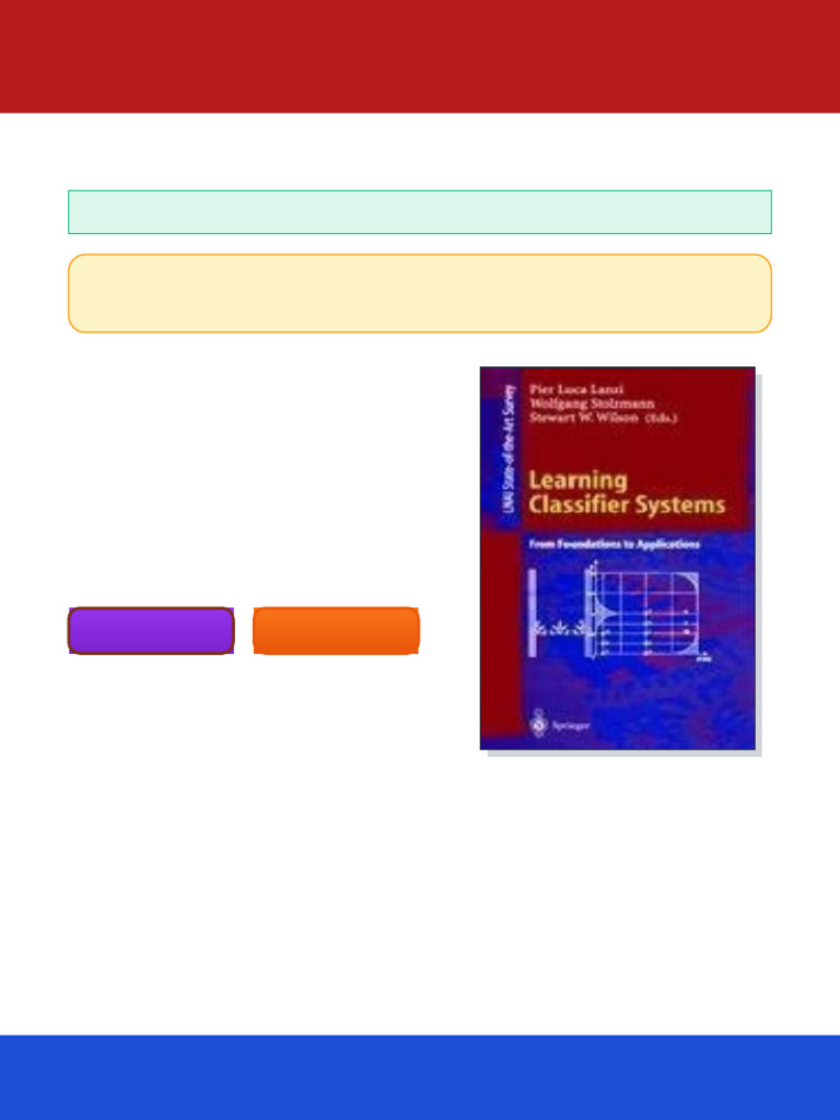 Learning Classifier Systems From Foundations To Applications Lecture ...