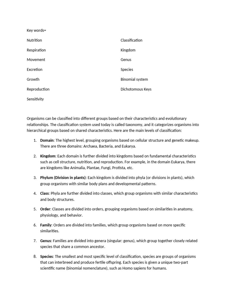 Organism Classification and Taxonomy Guide | PDF | Phylogenetics ...