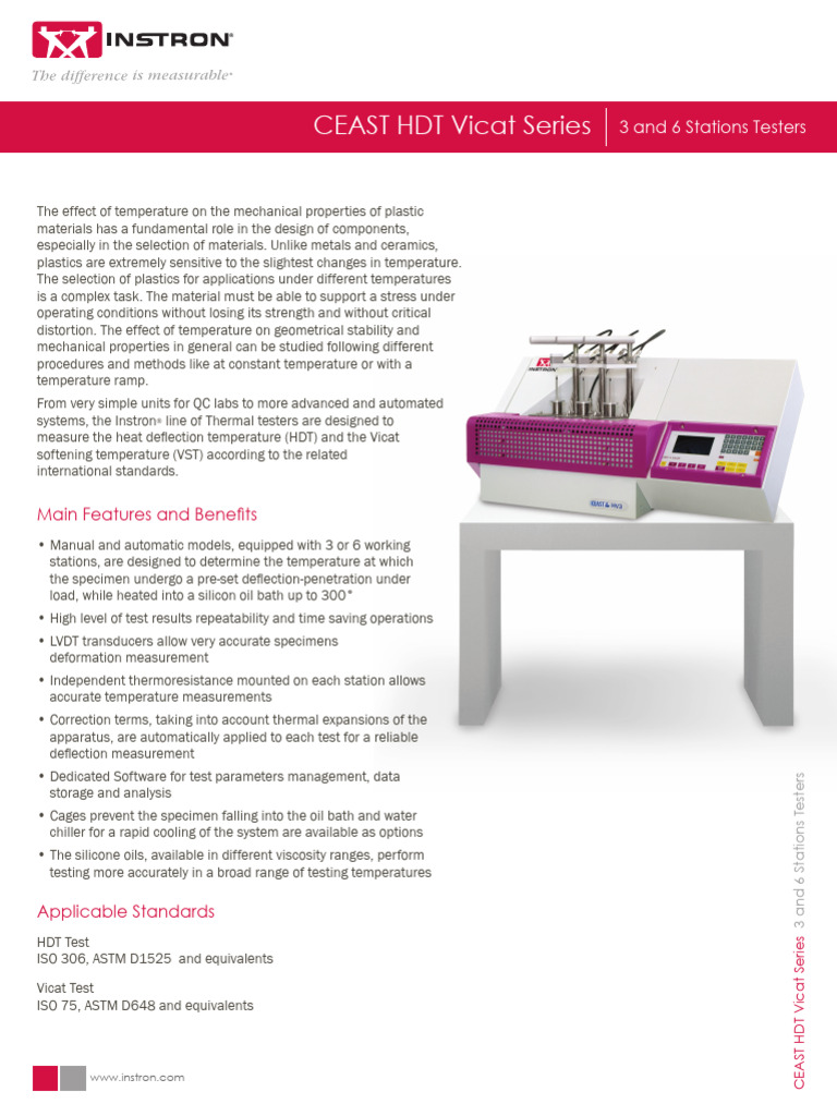 Pod Ceast Hdt Vicat Series 3 and 6 Stations Testers | PDF | Temperature ...