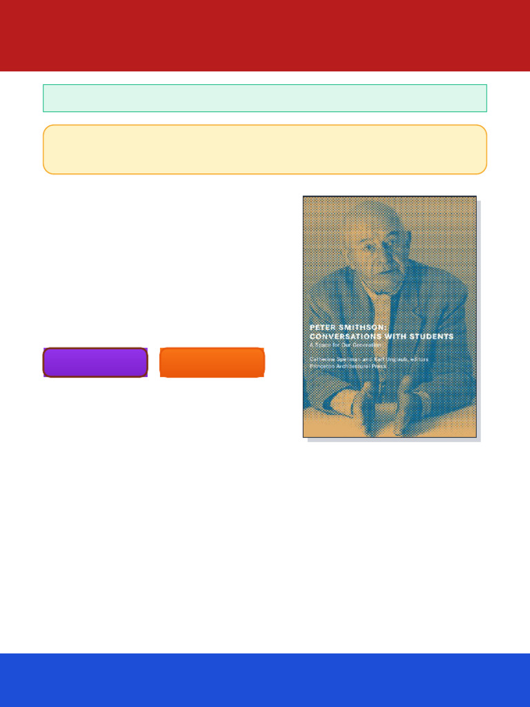 Peter Smithson Conversations With Students 1st Edition Catherine ...