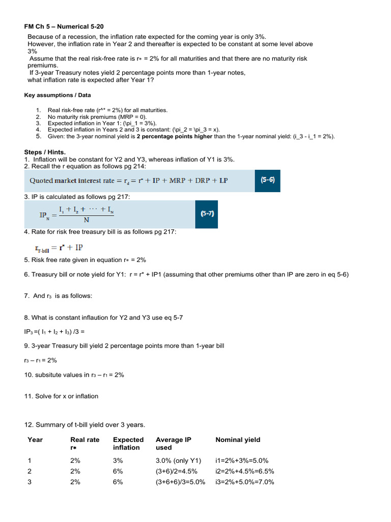 FM Ch 5 5-20 Interest Rate t Bill Yield | PDF