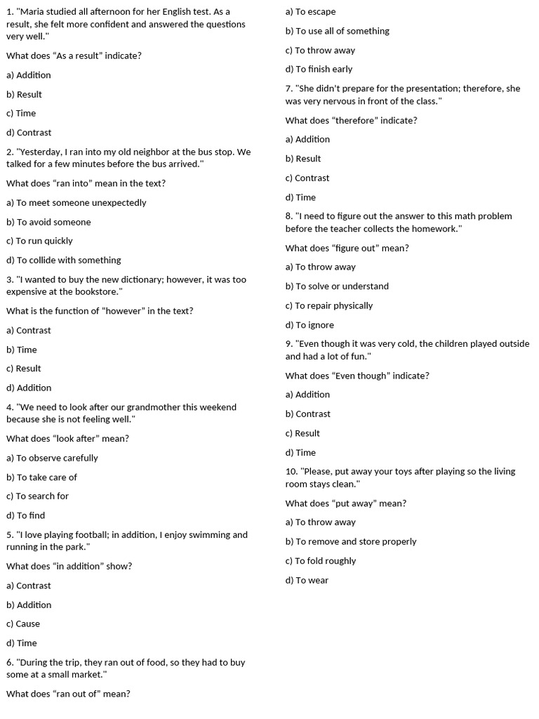 Vocabulary Context Questions and Answers | PDF | Chess Openings | Chess ...