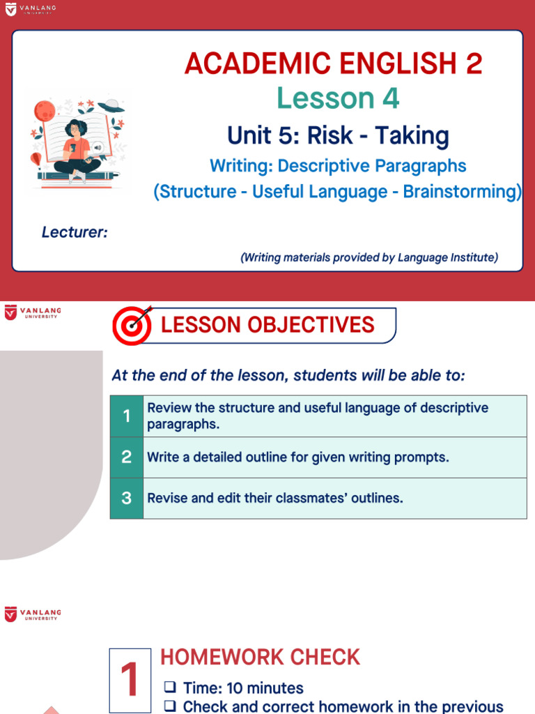 AVTC2 - Lesson 4 - Unit 5 - Writing - Descriptive Paragraph Brainstorm ...