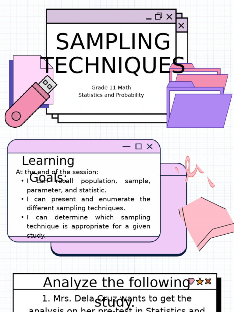 Sampling Techniques Lesson Presentation in Pink and Violet Website ...
