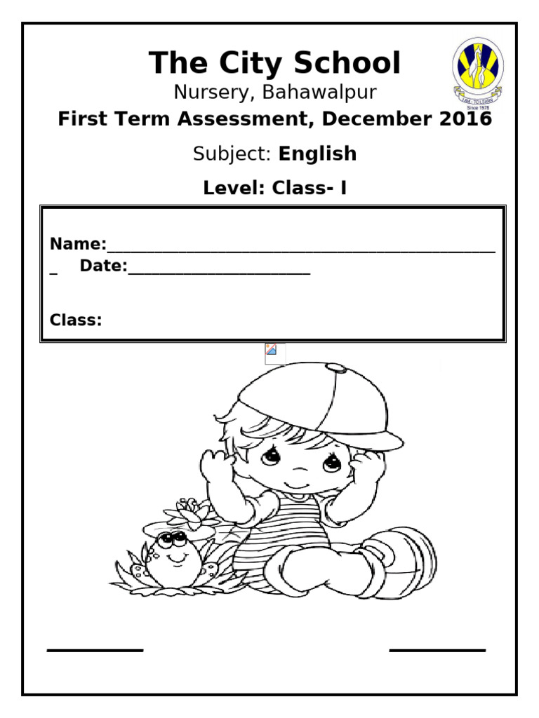 First Term Assessment Paper English Class 1 2016 | PDF | English ...