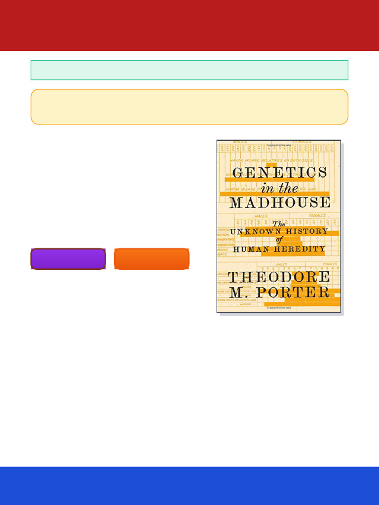 Genetics in the Madhouse The Unknown History of Human Heredity 1st ...