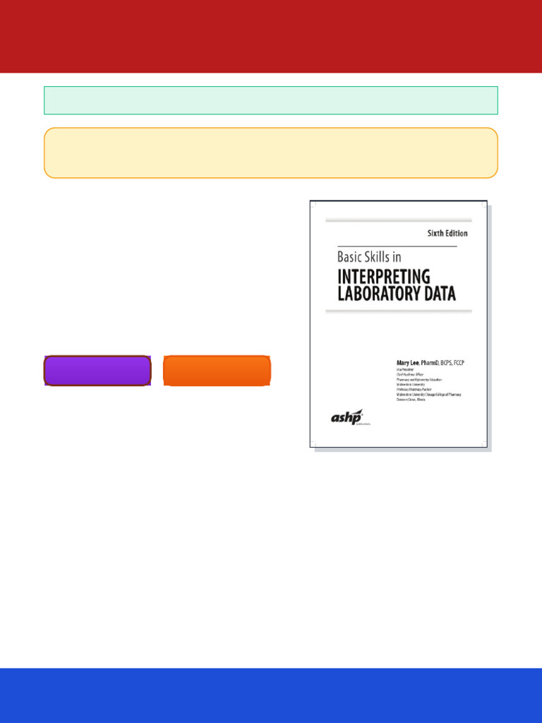 Basic Skills in Interpreting Laboratory Data Mary Lee Ebook Classic Edition | PDF | Pharmacy ...
