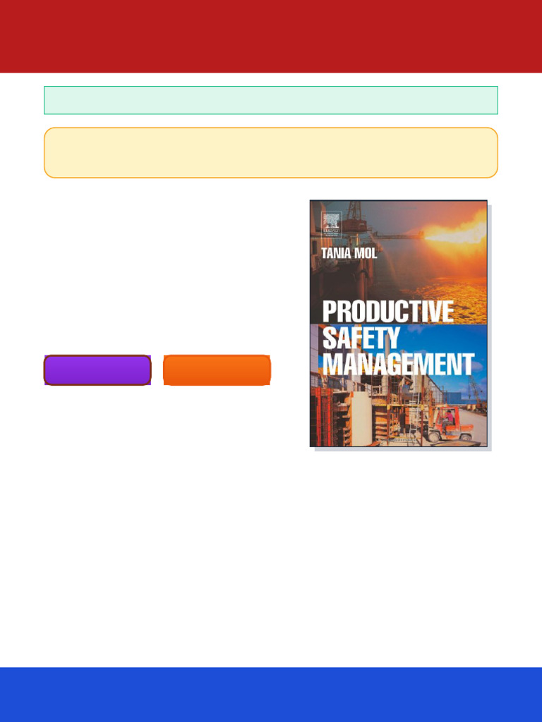 Productive Safety Management 1st Edition Tania Mol Ebook Linkable PDF ...