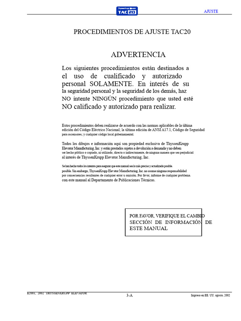 Ajuste TAC 20 | PDF | Electrónica | Red eléctrica