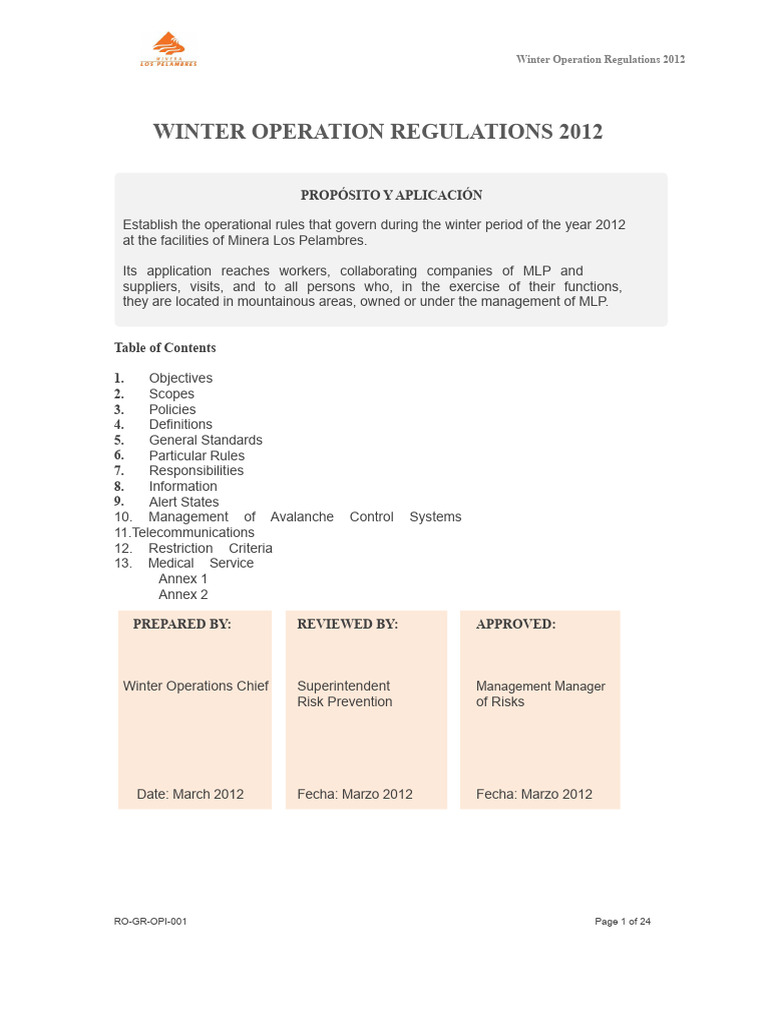 Regulation-Winter Operation | PDF | Snow | Blizzards
