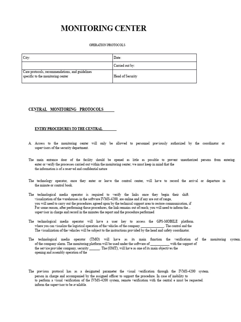 Central Monitoring Center Protocols | PDF | Computing