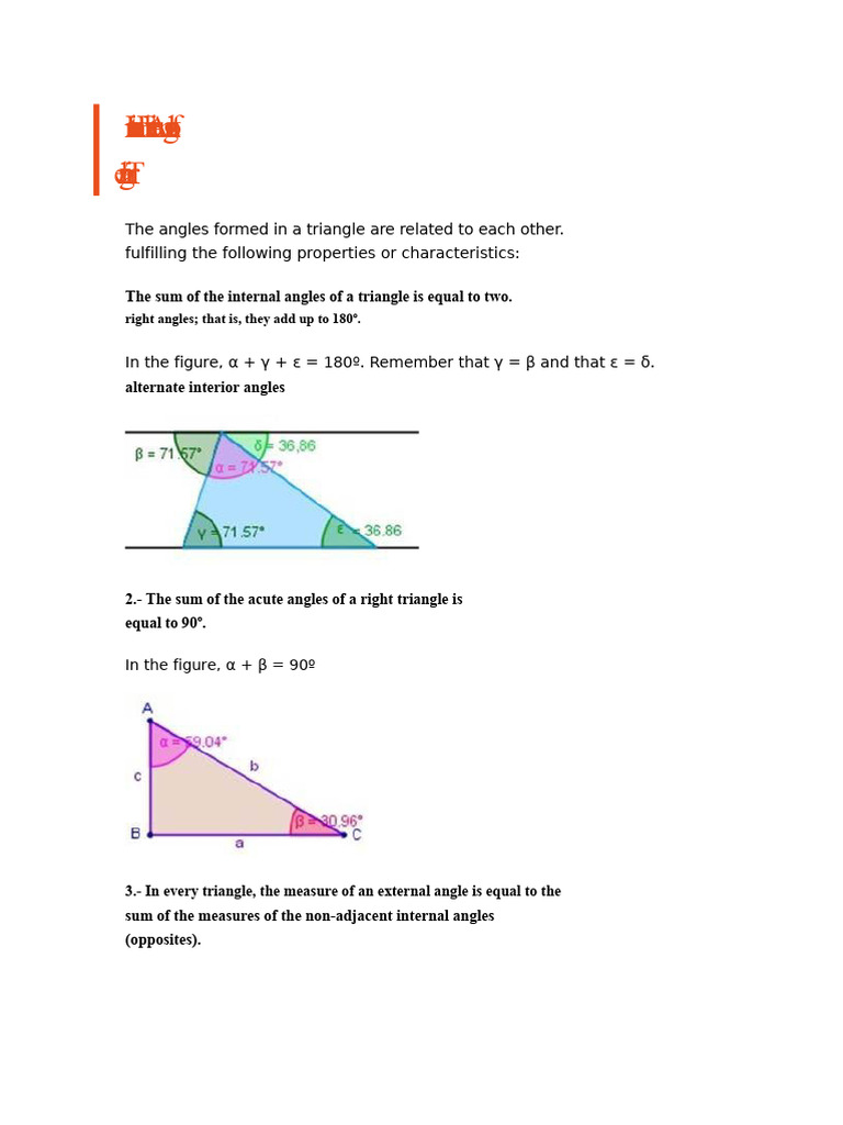 Interior and Exterior Angles of A Triangle | PDF