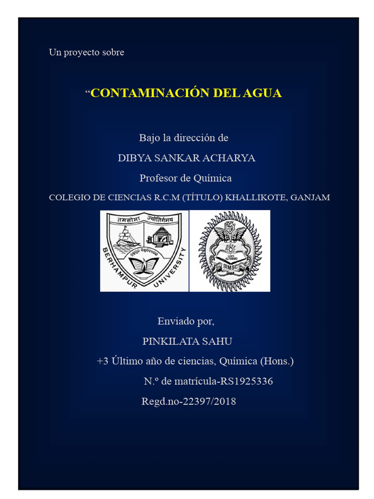 Contaminación del Agua: Causas y Efectos | PDF | Agua | Contaminación