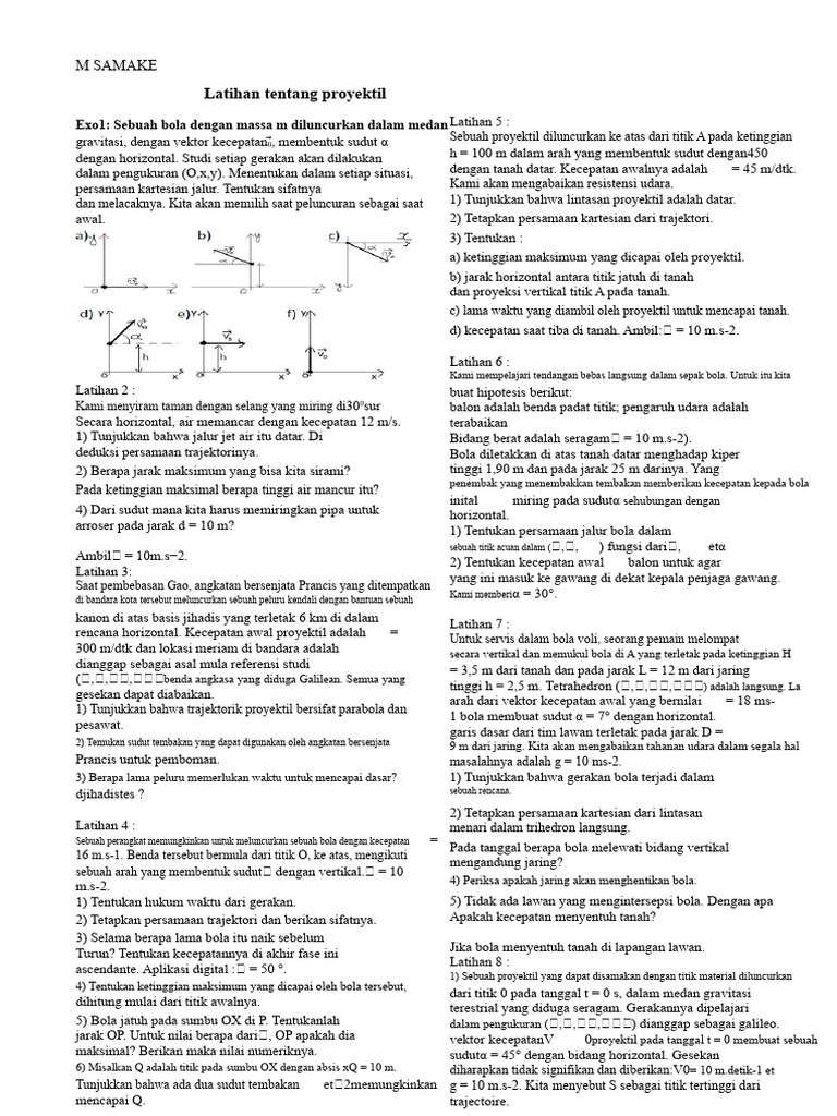 Analisis Gerakan Proyektil dalam Fisika | PDF