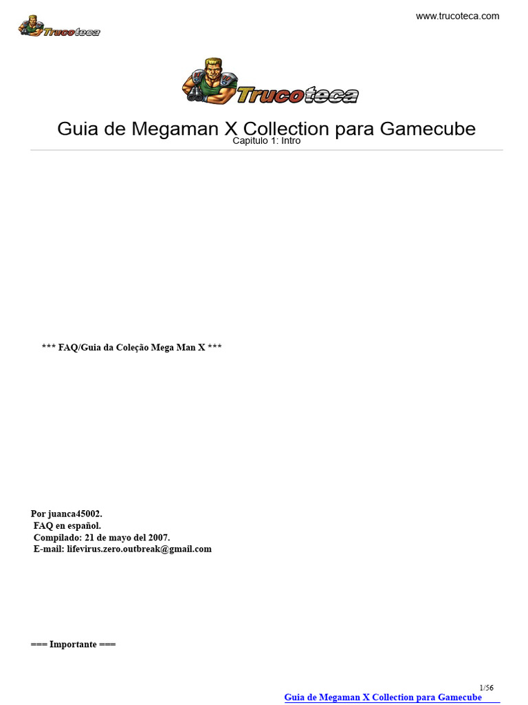 Guia Trucoteca Megaman X Collection Gamecube | PDF