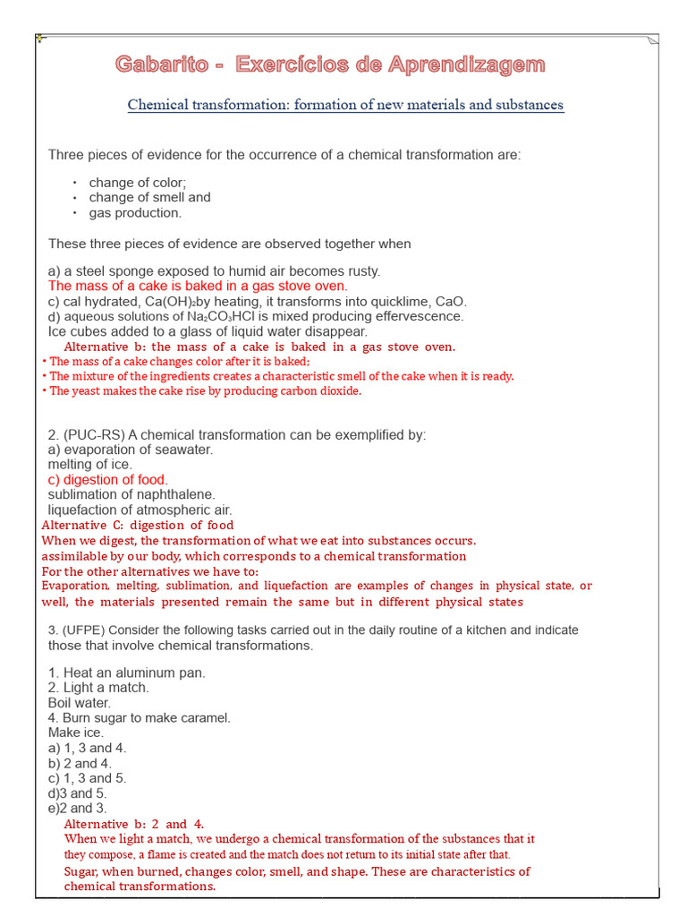 Understanding Chemical Transformations | PDF | Chemical Substances ...