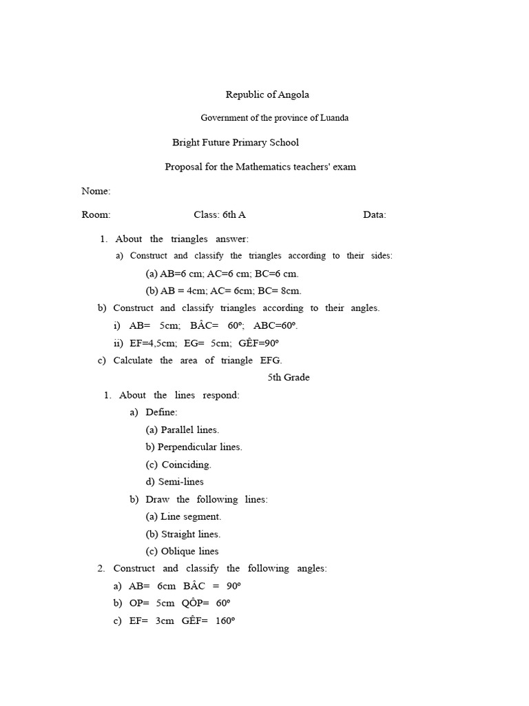6th Grade Mathematics | PDF