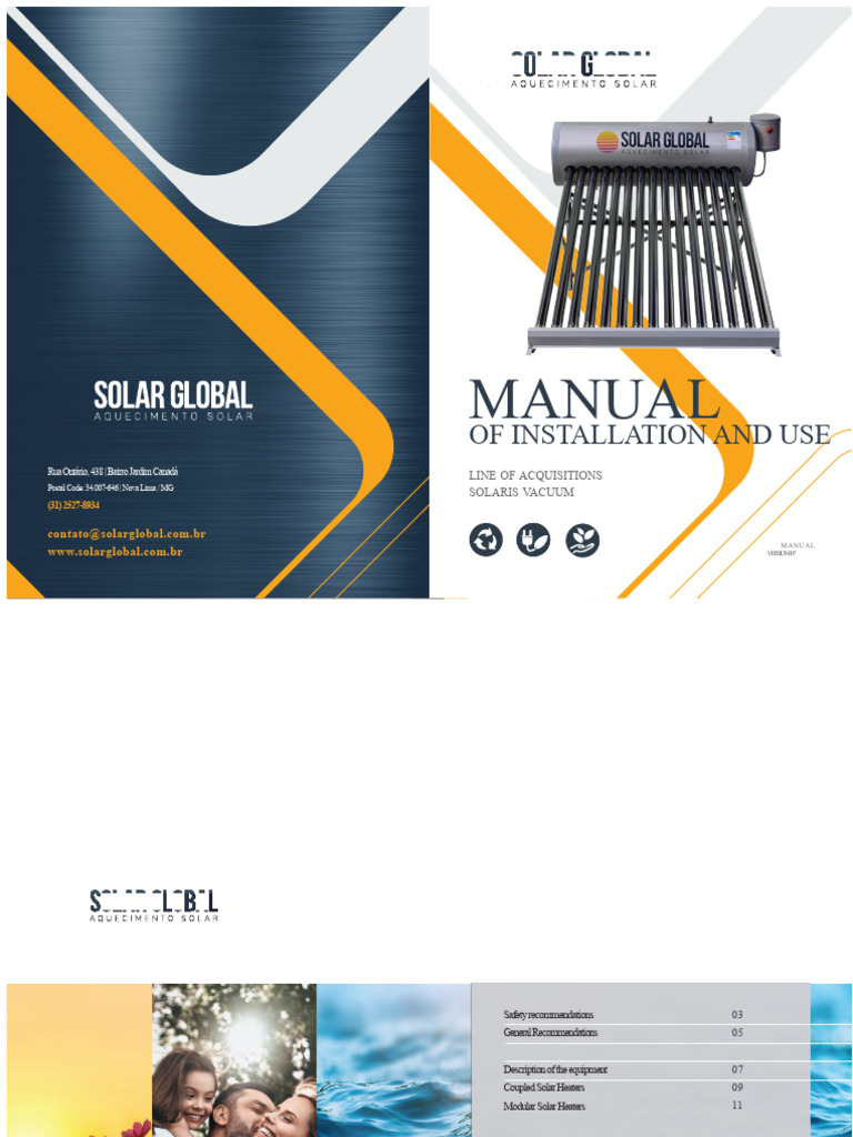 Solaris Vacuum Heater Installation Manual | PDF | Water Heating | Water