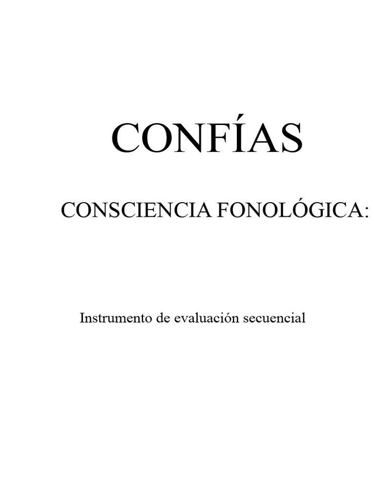 Evaluación de Conciencia Fonológica | PDF | Psicolingüística | Aprendizaje
