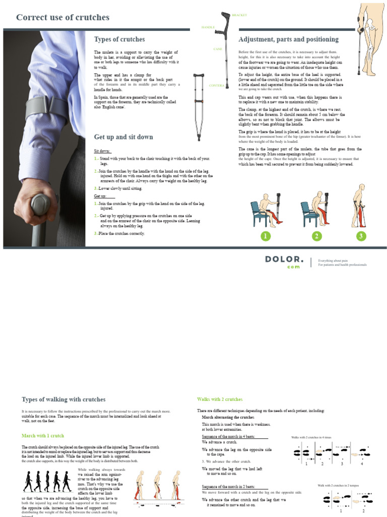 Correct Use of Crutches PDF | PDF | Chair | Musculoskeletal System