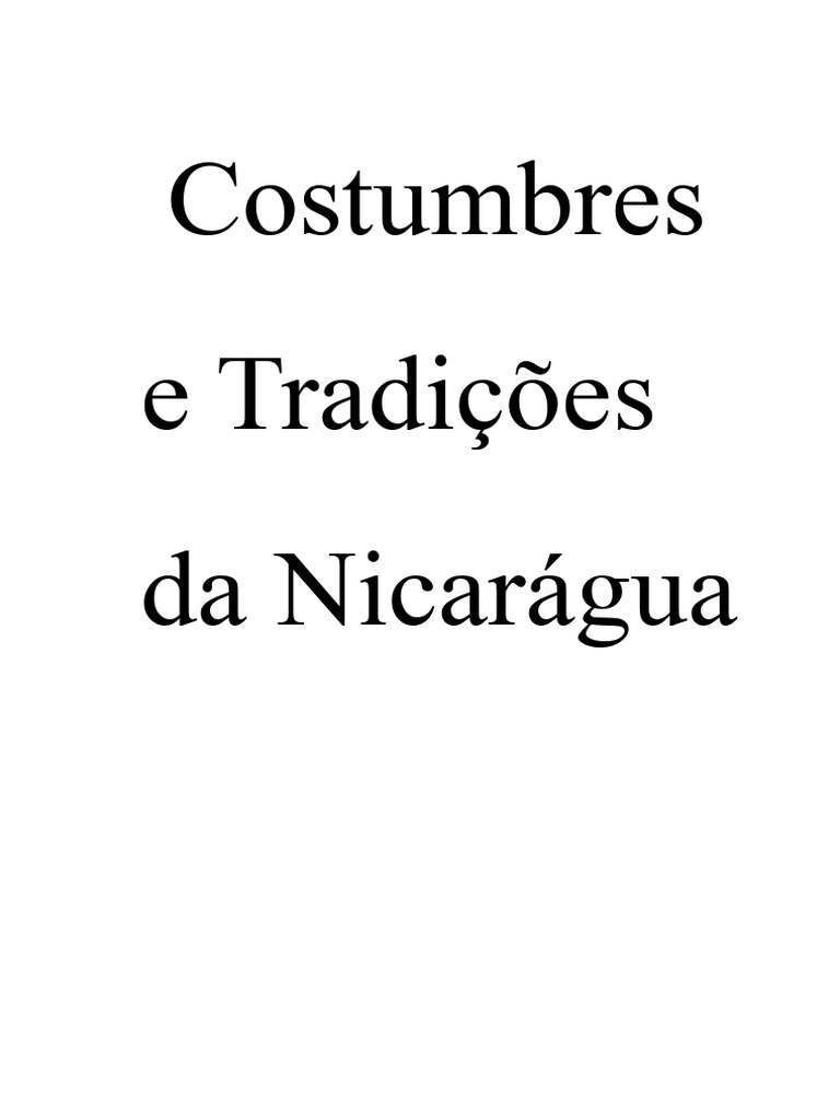 Pesquisa Costumes e Tradições da Nicarágua todos | PDF | Nicarágua ...