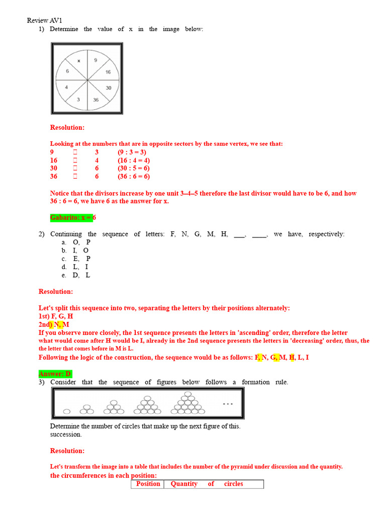 Logical Reasoning and Math Problems Review | PDF | Numbers | Triangle