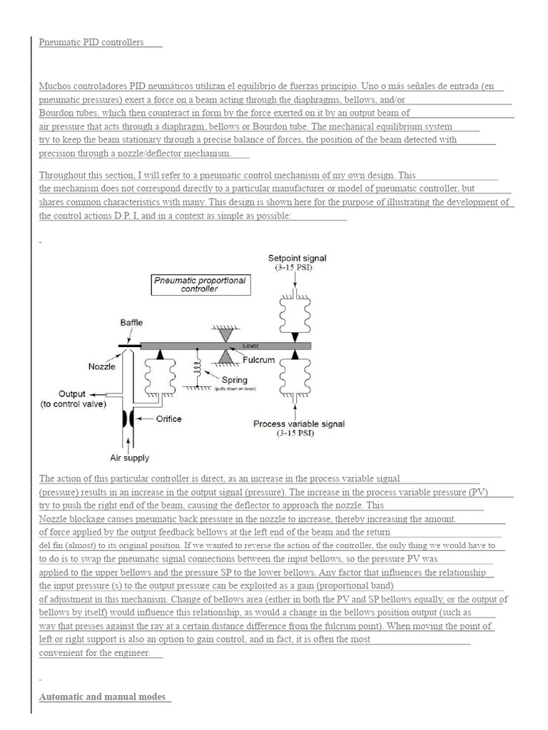 Pneumatic PID controllers | PDF | Feedback | Force