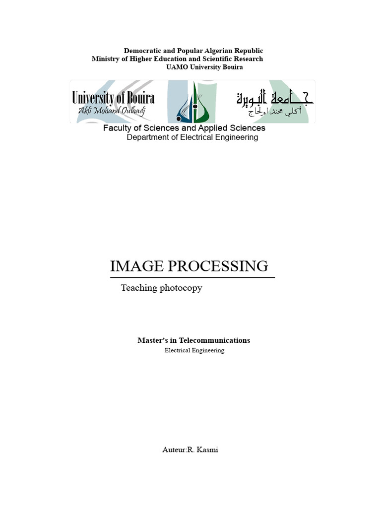 Course handout_IMAGE PROCESSING | PDF | Charge Coupled Device | Color