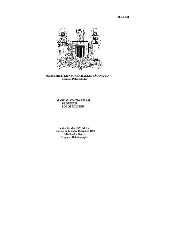M 13 PM Panduan Standarisasi Prosedur Polisi Militer PDF | PDF