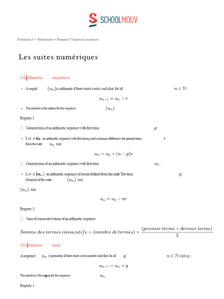 numerical-sequences-review-sheet | PDF | Sequence | Limit (Mathematics)