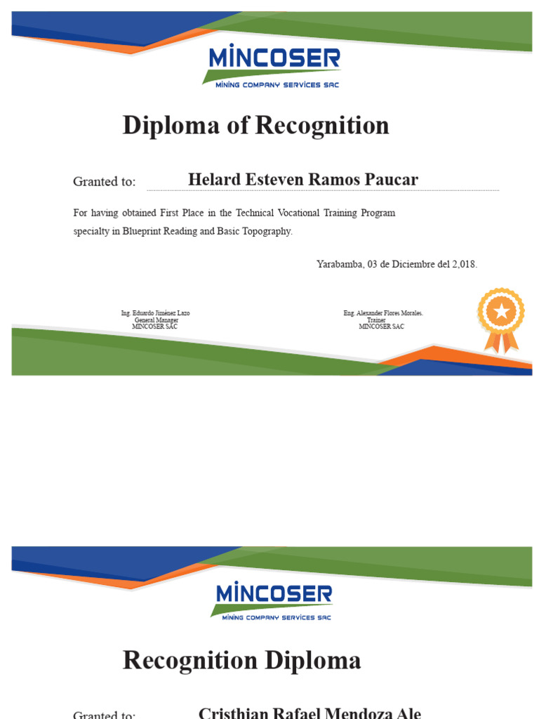 recognition diploma MINCOSER MODIFY.pdf | PDF | Vocational Education ...
