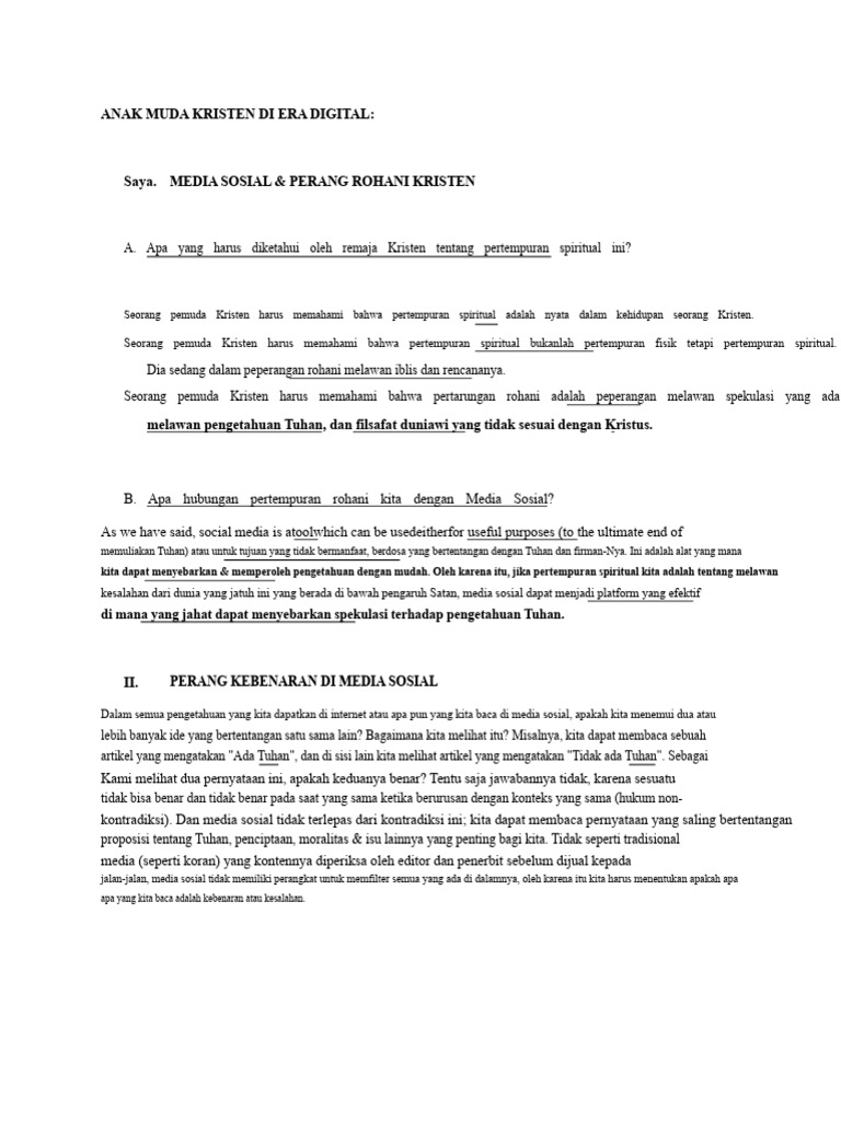 Pemuda Kristen di Era Digital | PDF